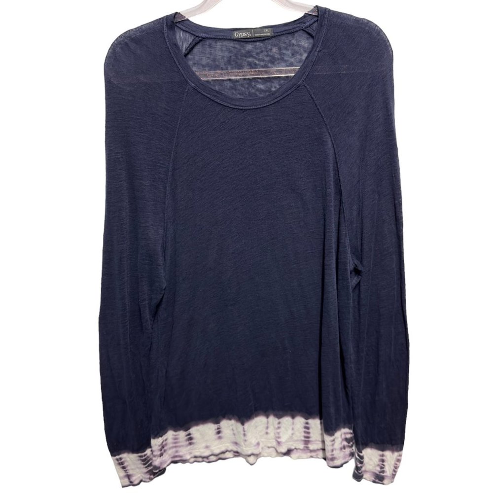 Anthro Gypsy 100% Linen Knit Tunic Top - Gem